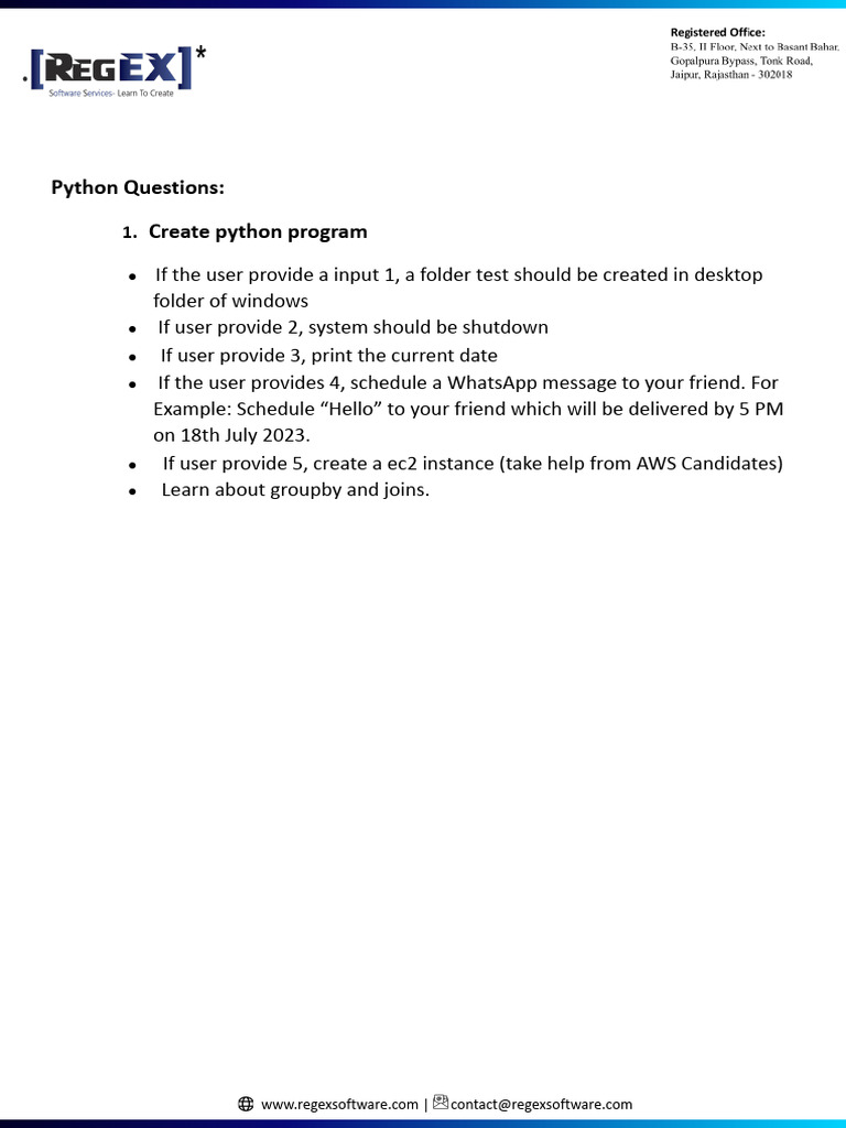 Python Program Tasks and Functions | PDF | Computers