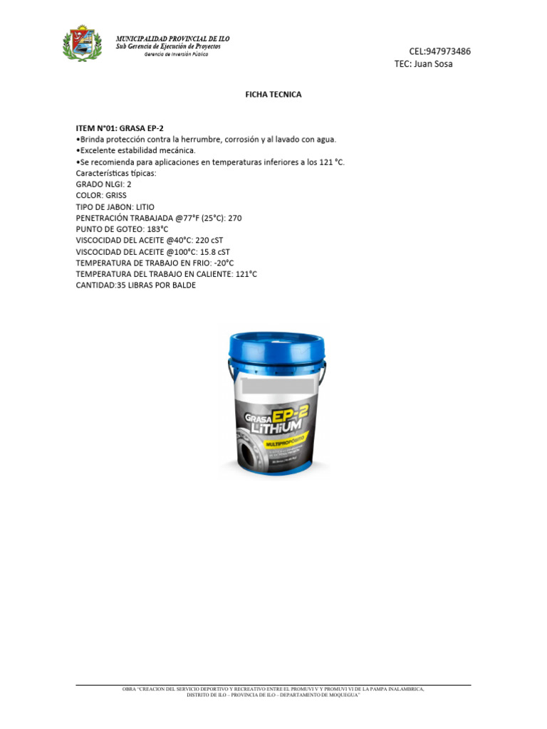 Ficha Tecnica de Grasas y Aceites | PDF