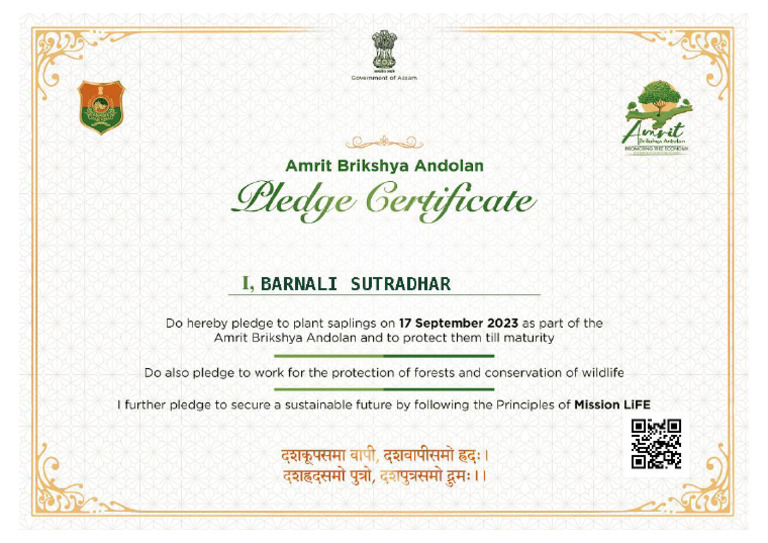 Pledge Certificate | PDF