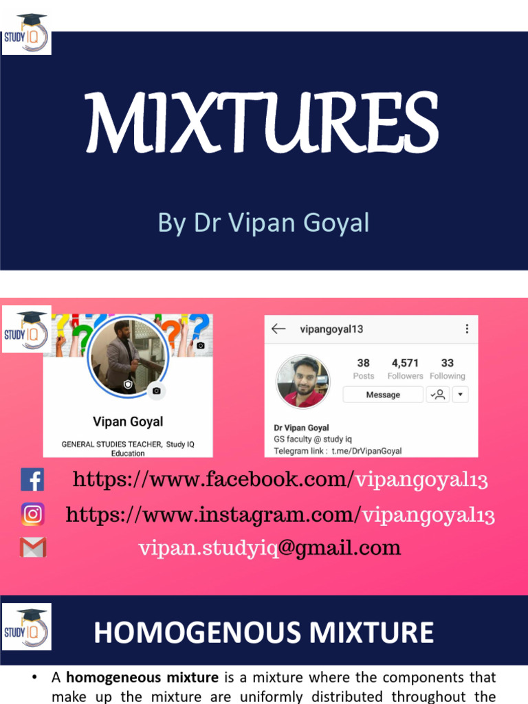 Mixtures | PDF | Mixture | Evaporation
