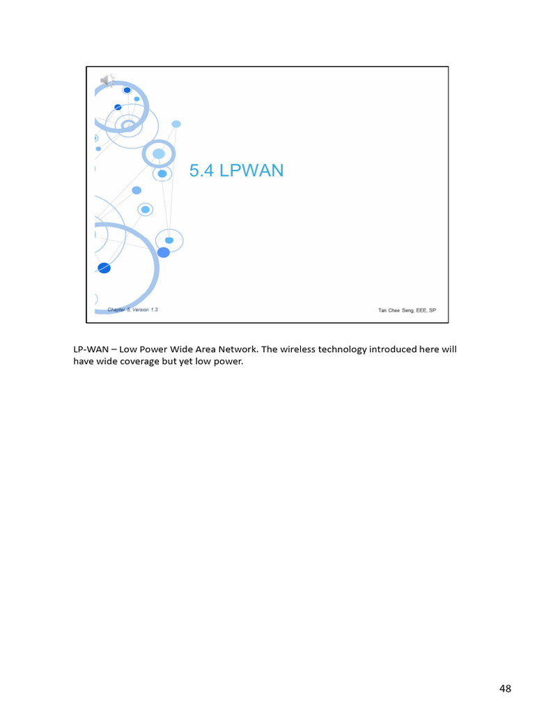 Chapter 5 - Wireless Tech and Its Application v1.3 With Narration Text (LPWAN) | PDF | Computer ...