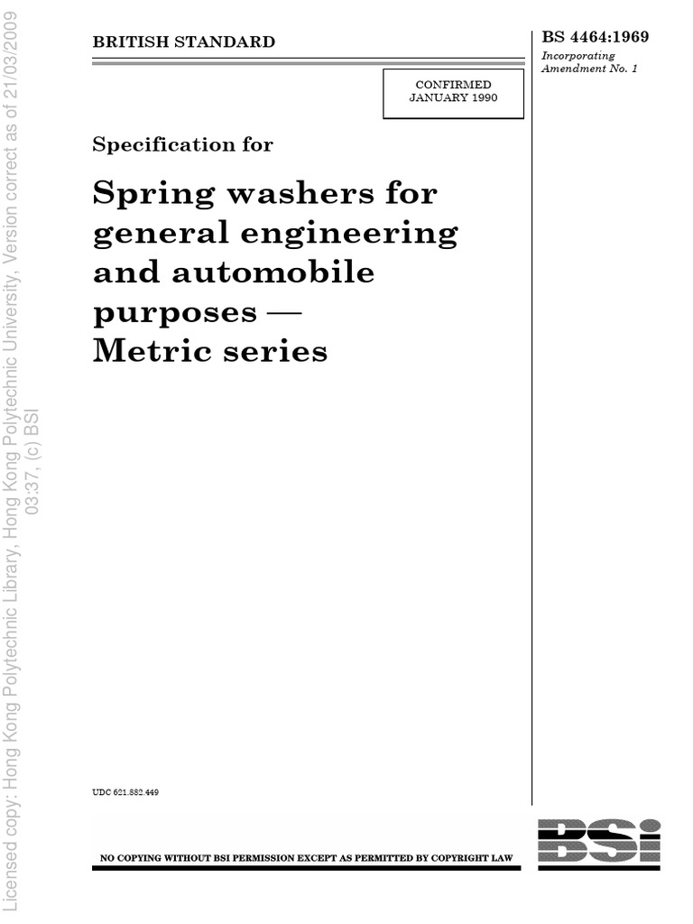 BS4464 1969 | PDF | Screw | Engineering