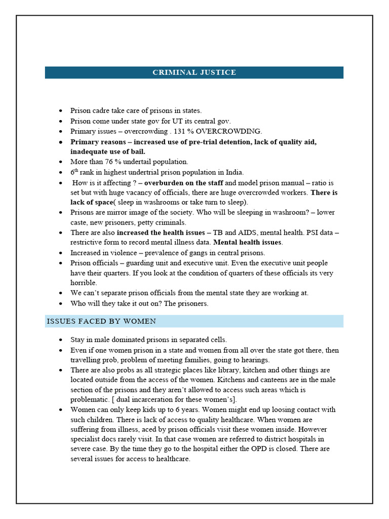 Criminal Justice | PDF | Prison | Human Rights