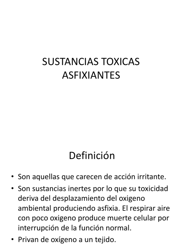 Sustancias Toxicas Asfixiantes | PDF