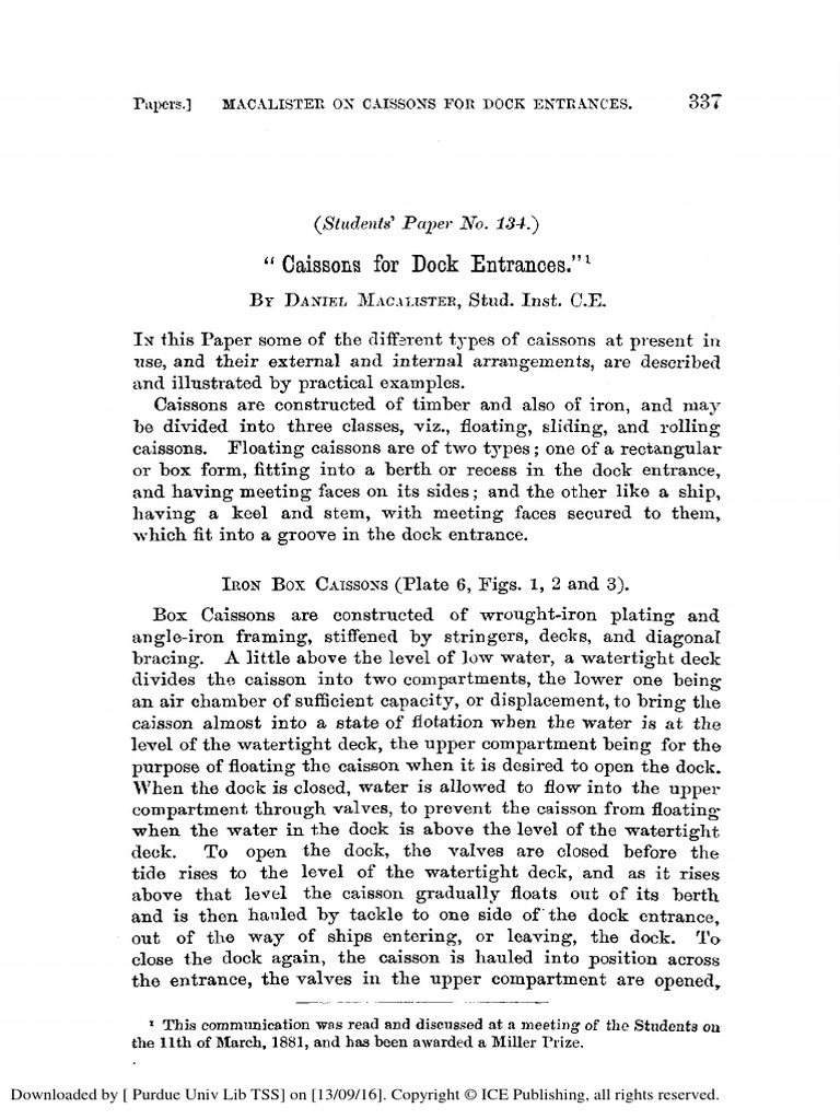 Caisson Gate Design | PDF