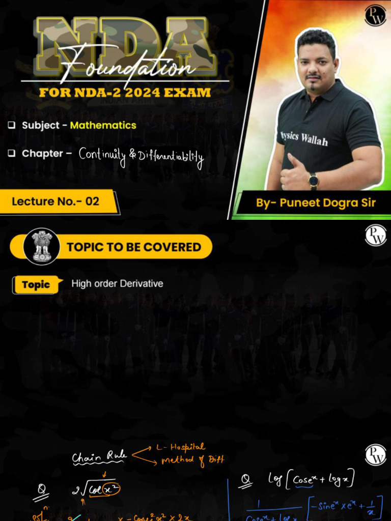 Continuity and Differentiability 02 _ Class Notes __ (NDA Foundation) | PDF