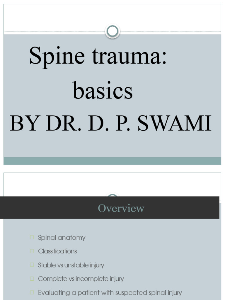 Spine Trauma | PDF | Vertebral Column | Spinal Cord
