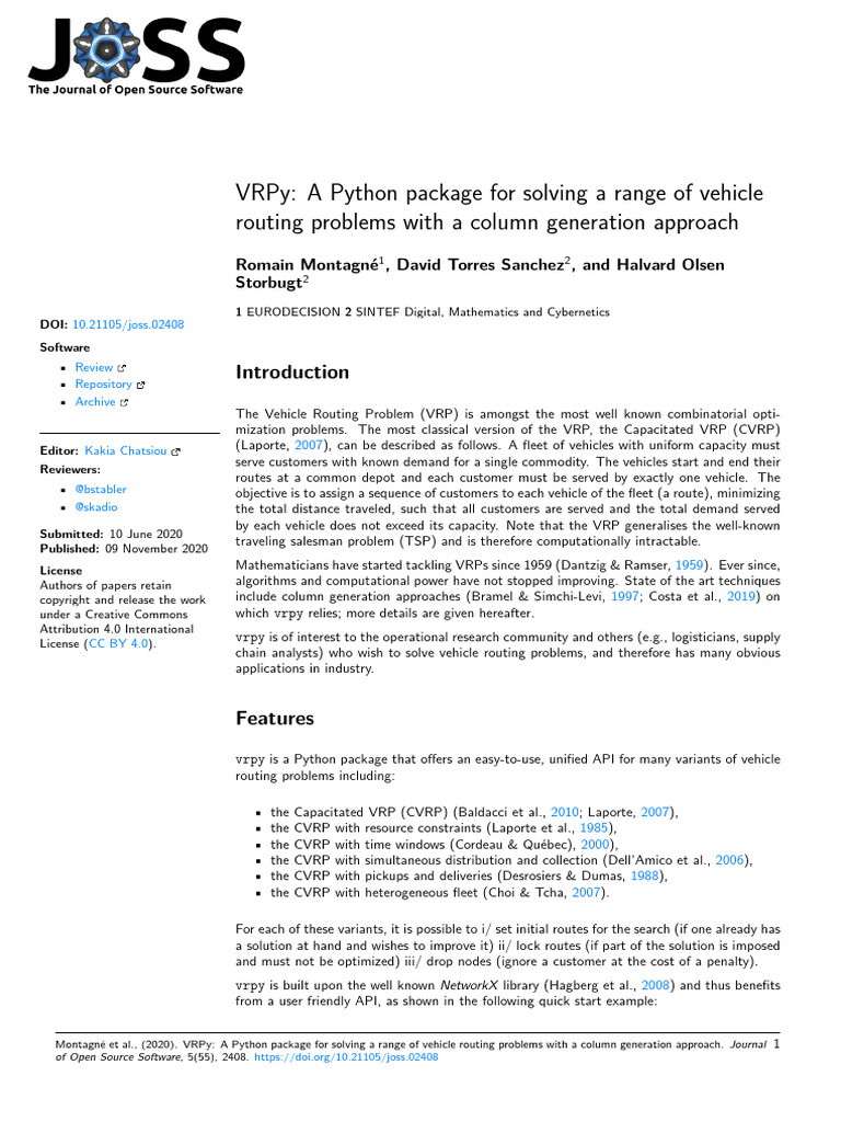 Vrpy Column Gen | PDF | Computer Science | Mathematical Optimization