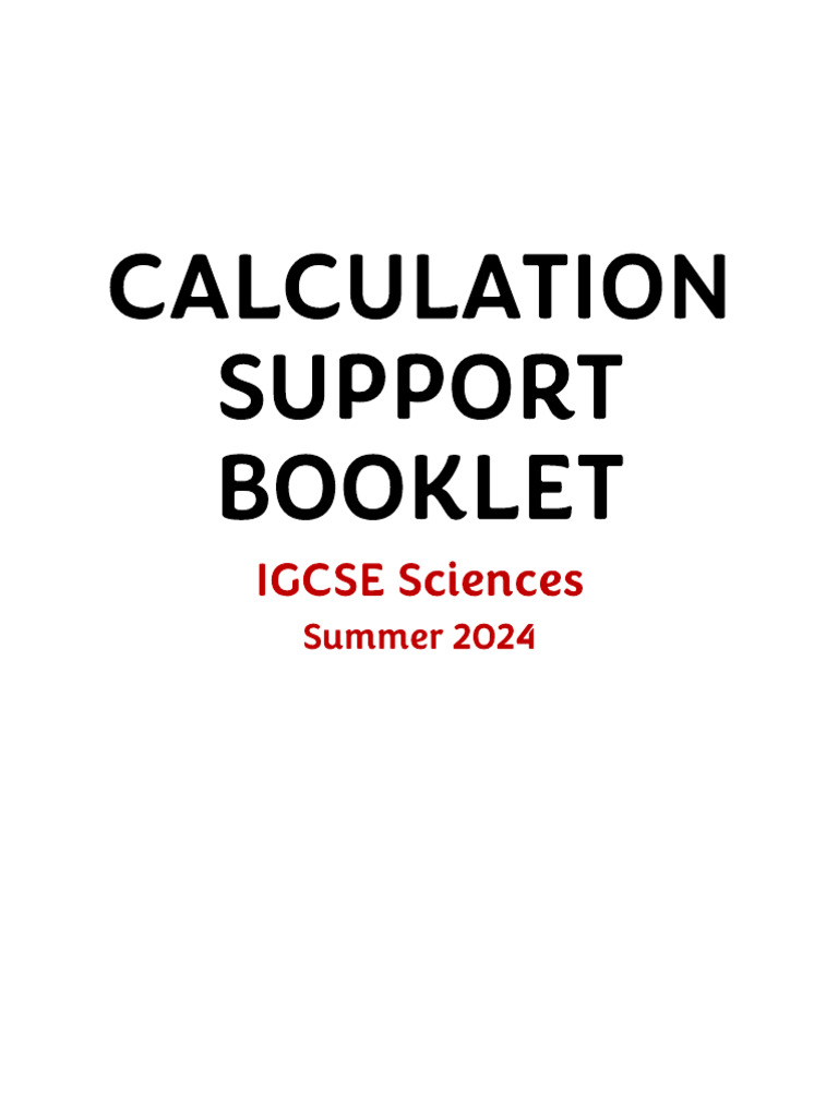 Double Science Calculations Booklet | PDF