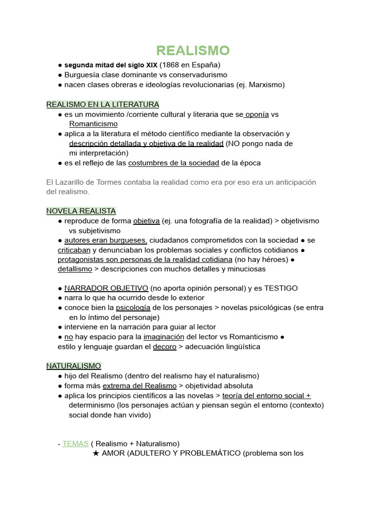 Realismo y Naturalismo en La Regenta | PDF | Realismo literario