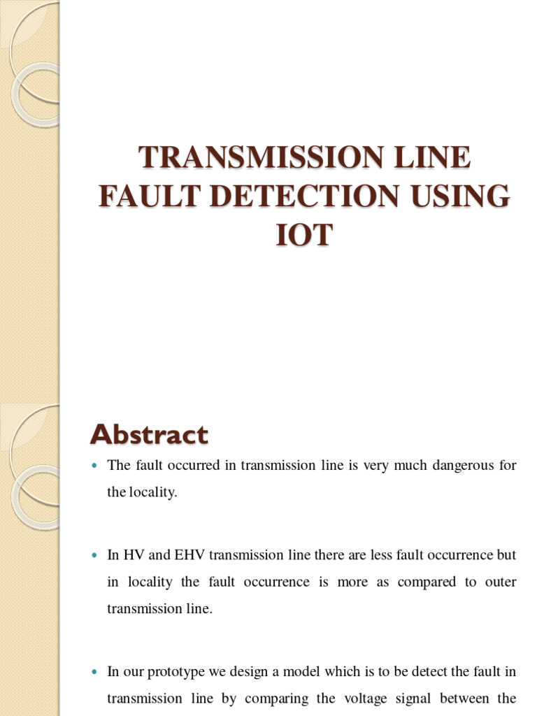 Transmission Line Fault Detection Using Iot Pdf Electric Power