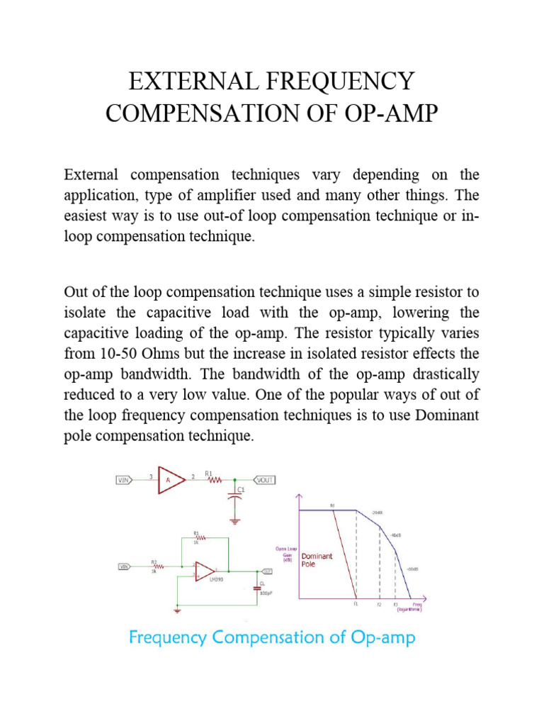 External Frequency Compensation of Op | PDF | Operational Amplifier | Electrical Engineering