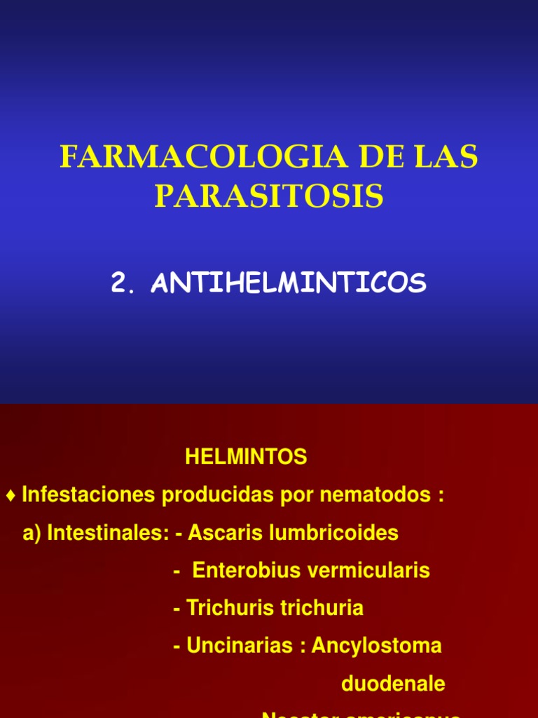 ANTIHELMINTICOS | PDF | Medicina CLINICA | Enfermedades y trastornos