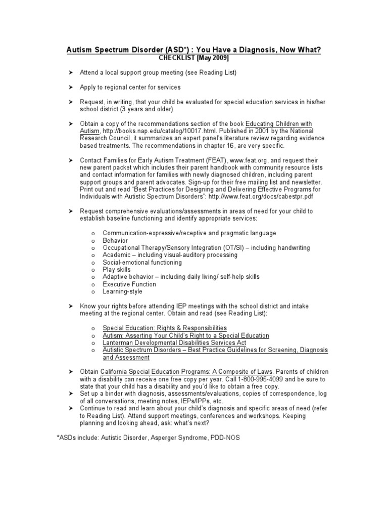 Aspergers Disorder Diagnosis-List | PDF | Autism Spectrum | Autism