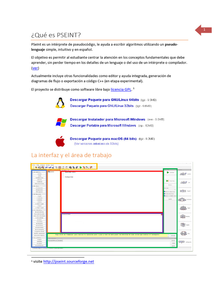 Herramienta PSeint | PDF | Lenguaje de programación | Algoritmos