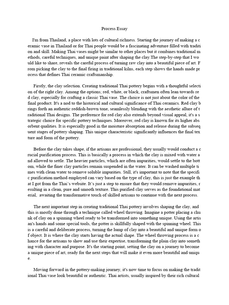 Process Essay | PDF | Pottery | Clay