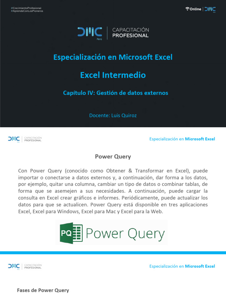 Gestión de Datos Externos en Power Query | PDF | Microsoft Excel | Microsoft