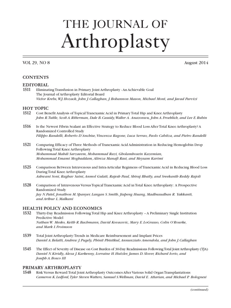 Table of Contents - Yarth | PDF | Hip | Surgical Specialties