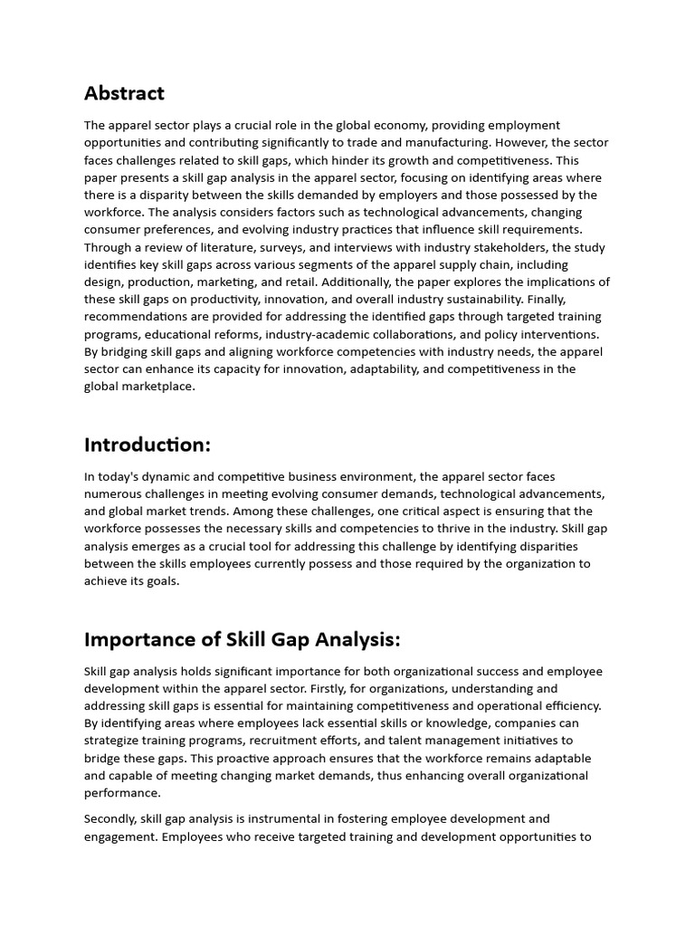 Gap Analysis RM Assignment | PDF | Employment | Textiles