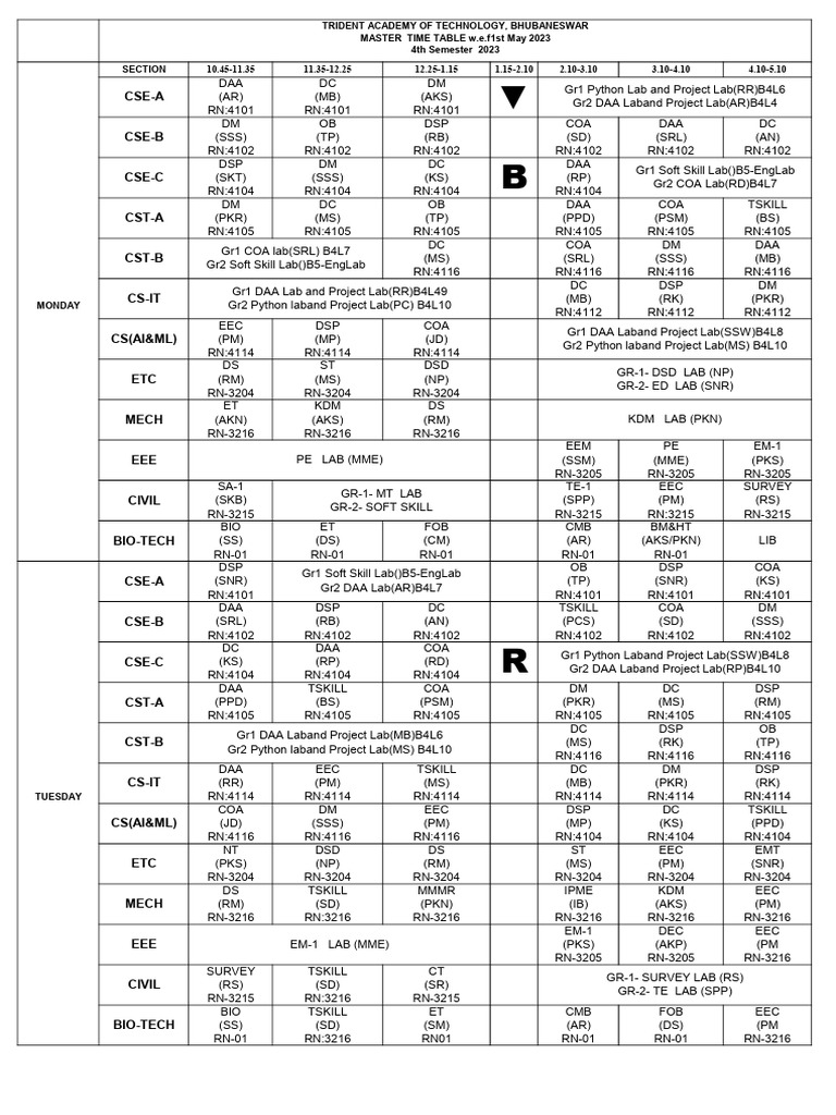 4 TH Final Timetable | PDF