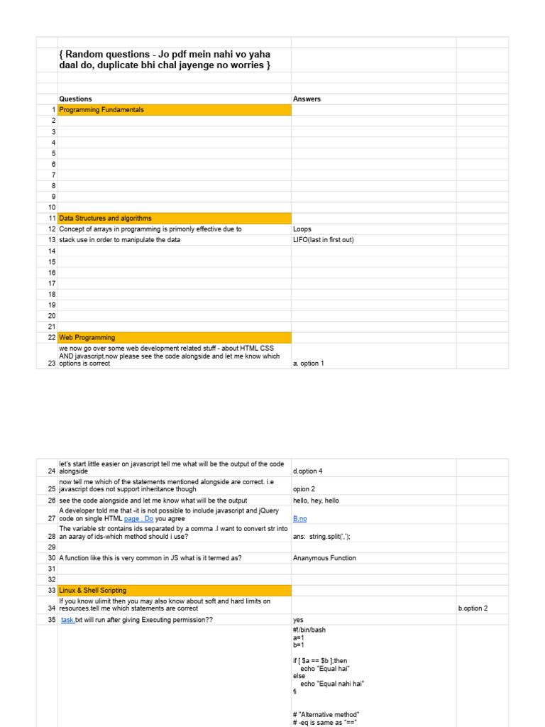 Final Assesment Answer Keys - Random Questions | PDF | Computing | Computer Programming