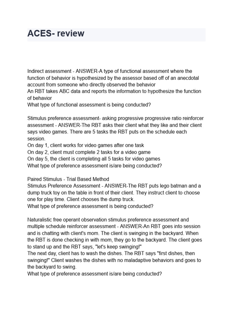 ACES Review | PDF | Reinforcement | Behavior