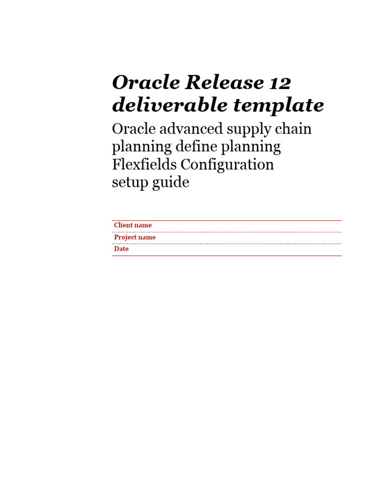 ASCP Define Planning Flexfields Configuration Setup Guide - v1.0 | PDF | Databases | Computing