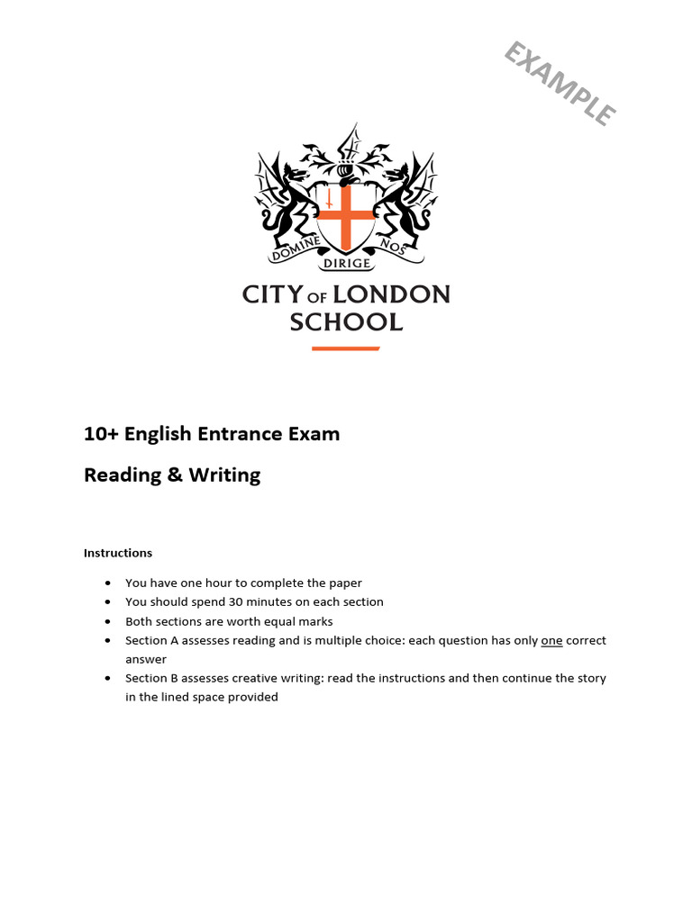 10 Plus English Specimen Paper | PDF | Sea