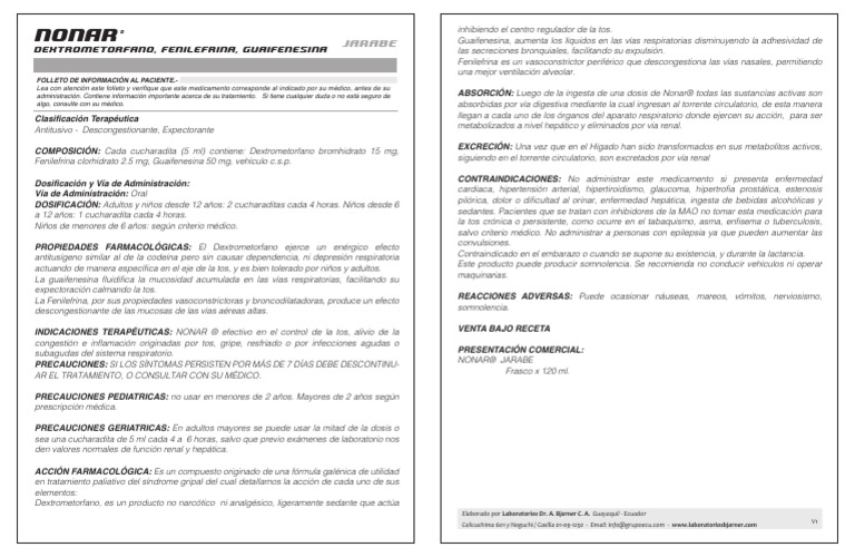 Nonar | PDF | Tos | Medicamentos con receta