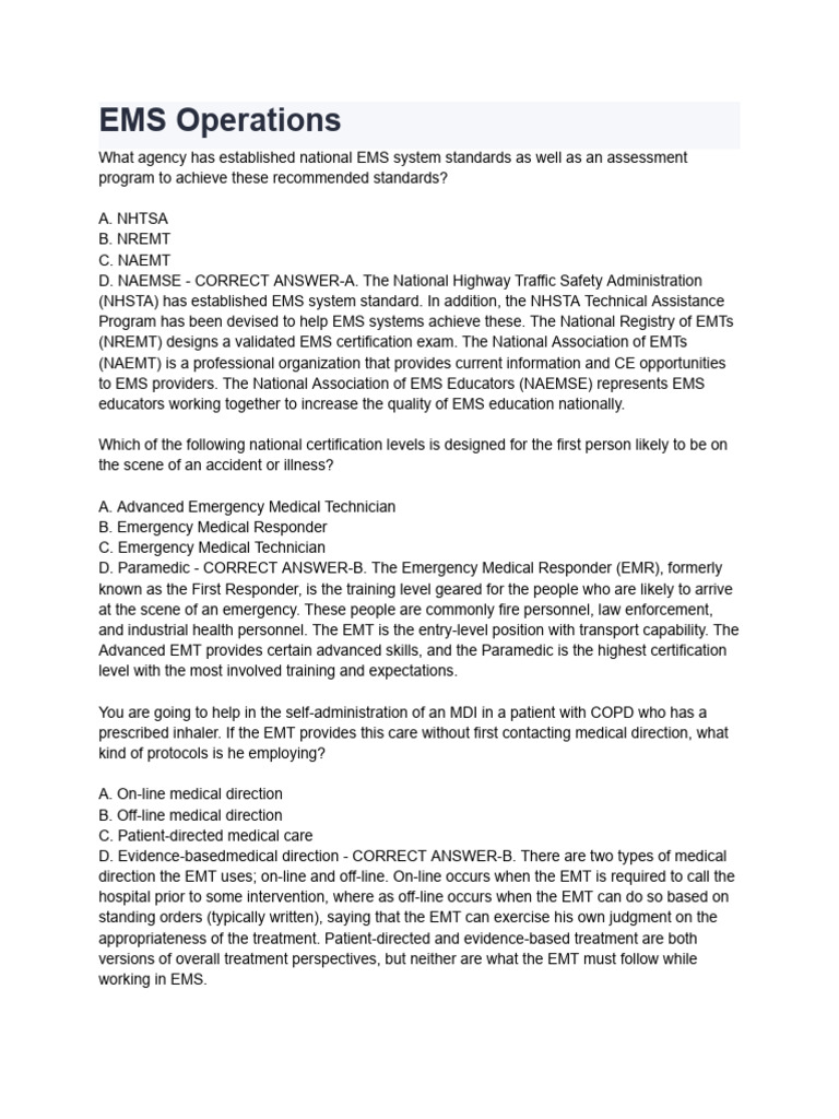 EMS Operations | PDF | Emergency Medical Technician | Emergency Medical Services