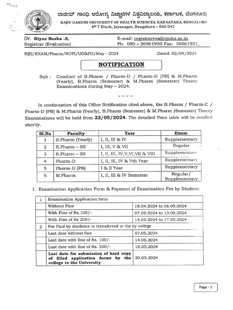 Notification Pharmacy 2024 | PDF