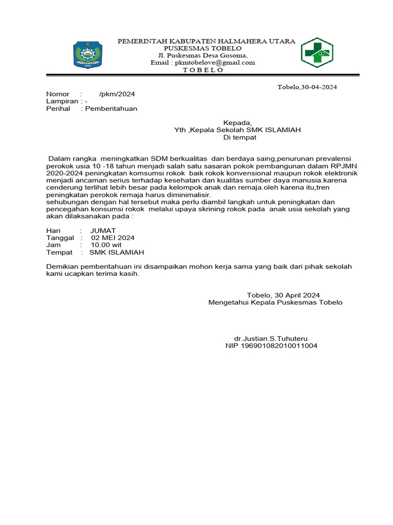 Contoh SRT Rskrining Rokok | PDF | Ilmu Sosial | Kesehatan Holistik