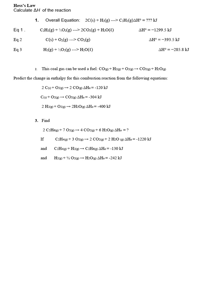 Hess Law | PDF
