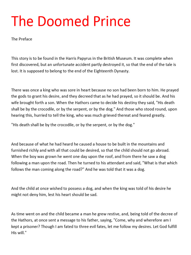 The Doomed Prince | PDF | Poetry