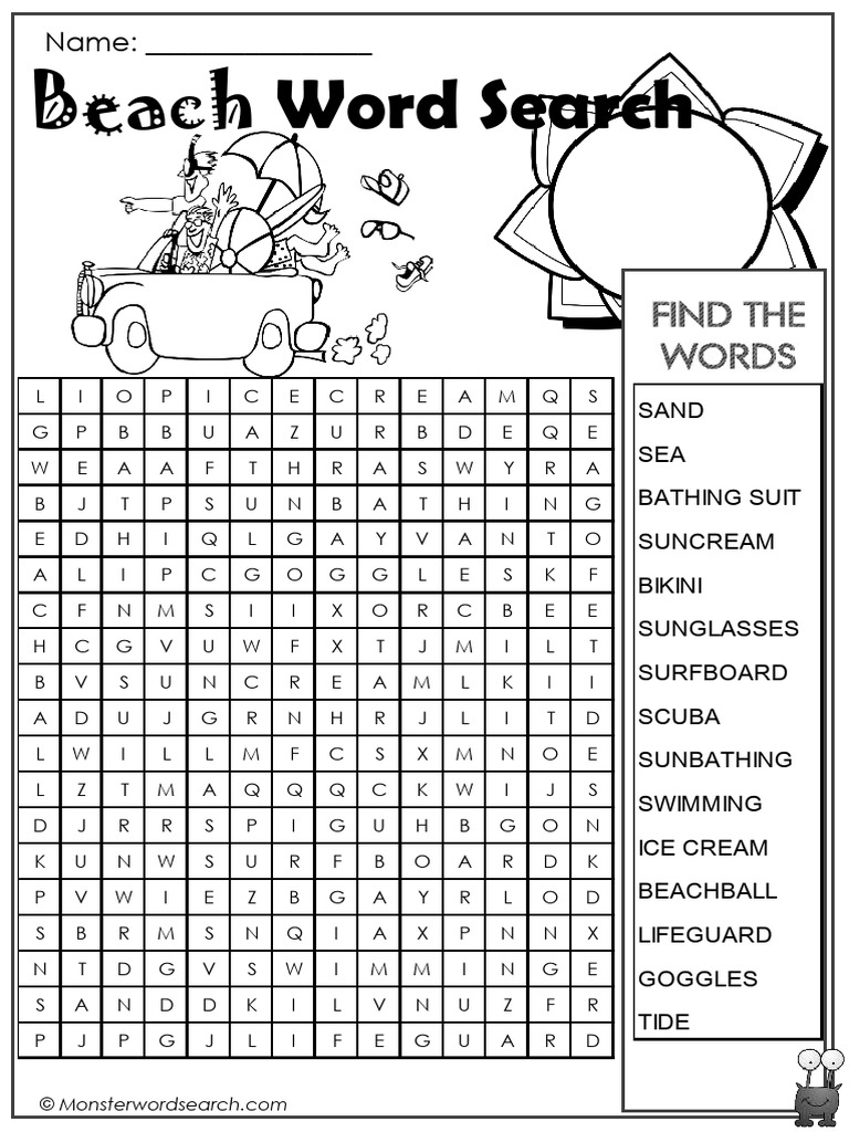 Beach Word Search | PDF