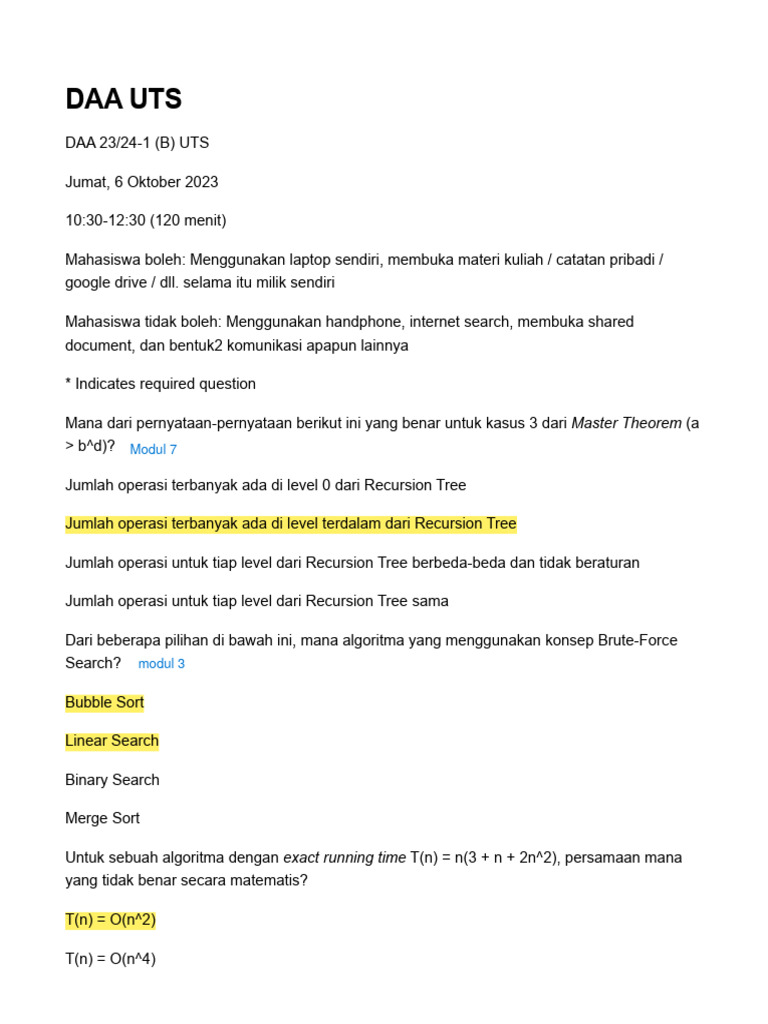 DAA (Desain Dan Analisa Algoritma) 8 | PDF