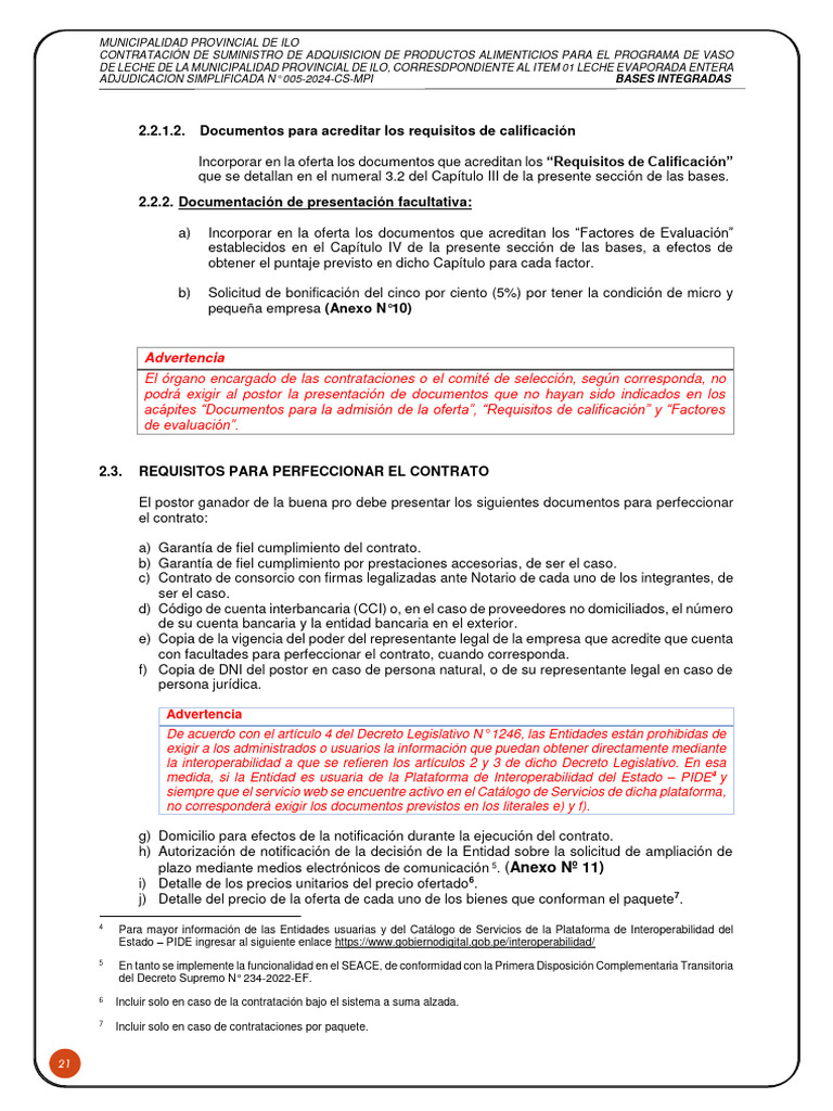 BASES+INTEGRADAS+AS+005+Programa+Vaso+de+Leche - 20240403 - 190502 - 393 (2) - 21 | PDF ...