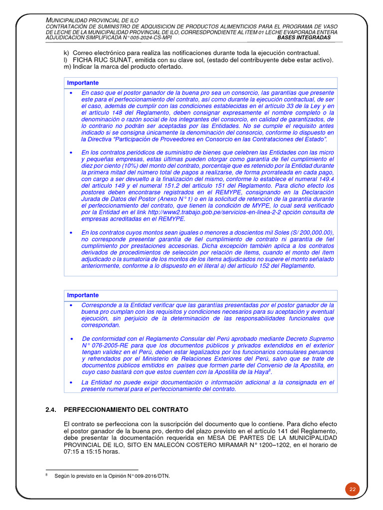 BASES+INTEGRADAS+AS+005+Programa+Vaso+de+Leche - 20240403 - 190502 - 393 (2) - 22 | PDF | Negocios