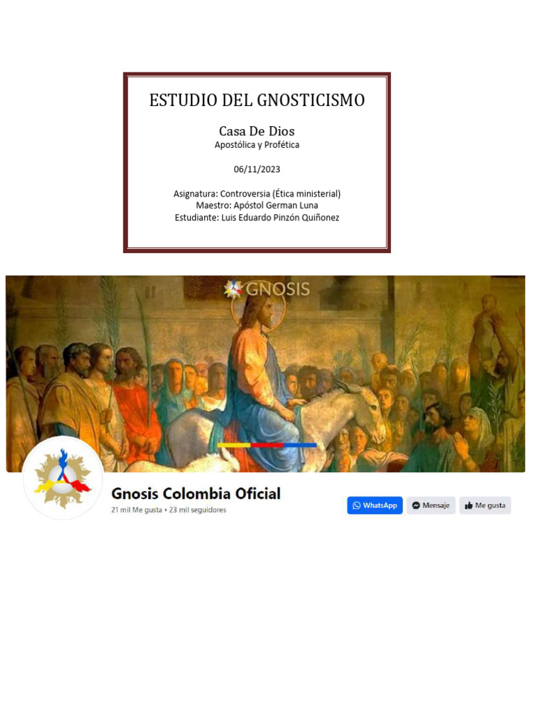Estudio del Gnosticismo | PDF | Gnosticismo | Creencia religiosa y doctrina