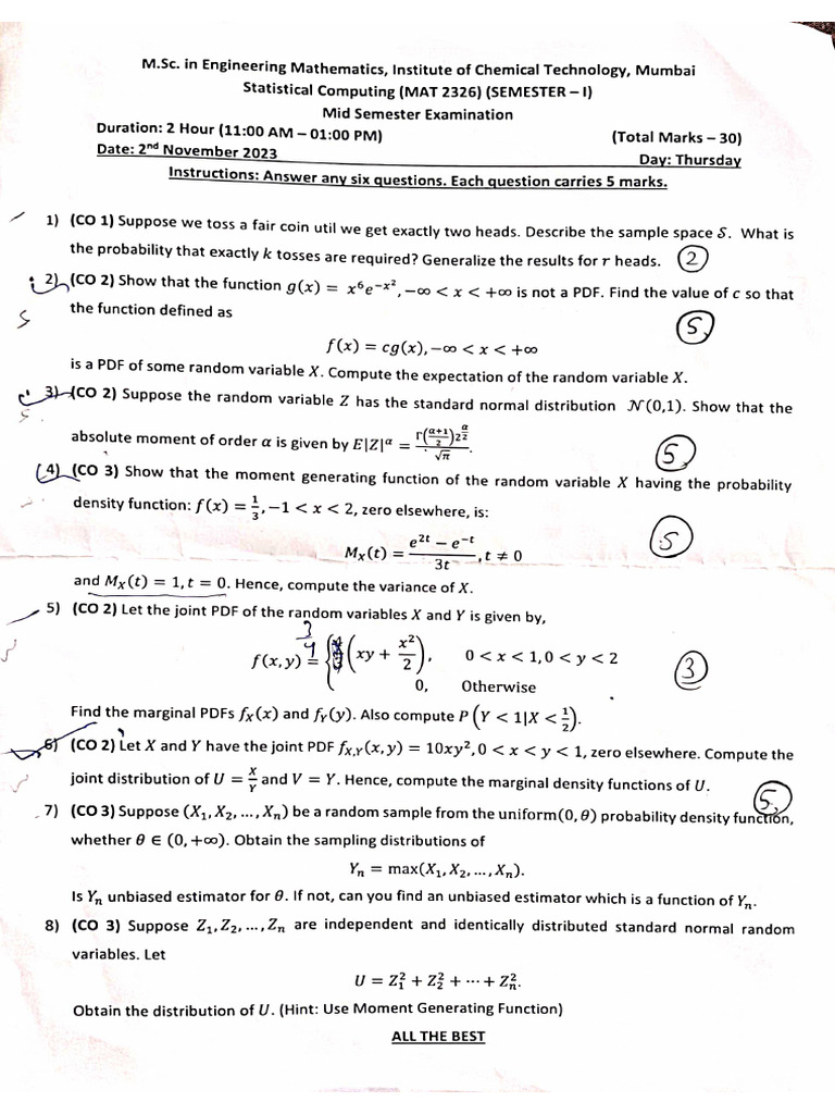 Midsem (All Except Linear Algebra and Number Theory) | PDF