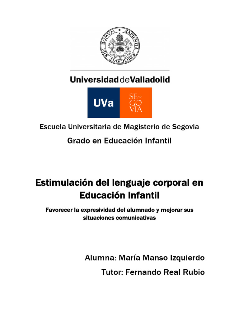 TFG-B 416 | PDF | Educación de la primera infancia | Comunicación