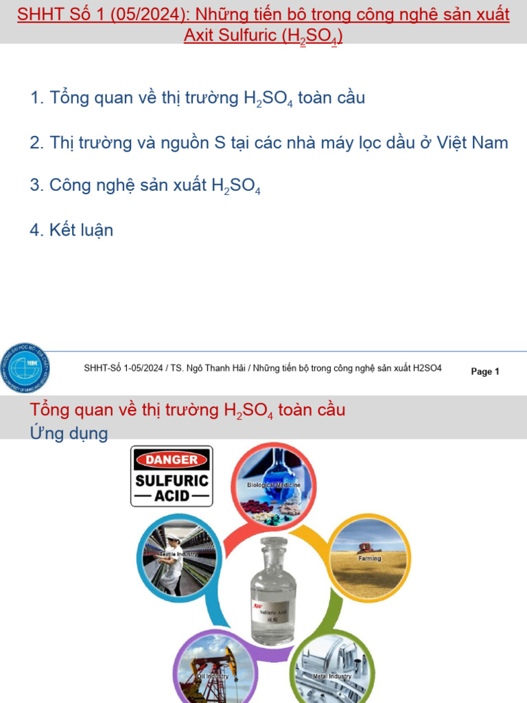 Những Tiến Bộ Trong Công Nghệ Sản Xuất Axit Sulfuric -Template | PDF