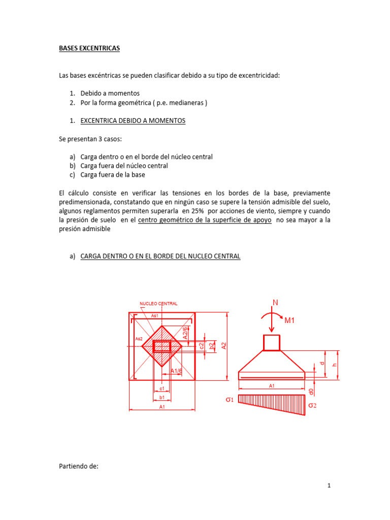 03 - A. Bases Excentricas 2005 | PDF | Fundación (Ingeniería) | Esfuerzo cortante