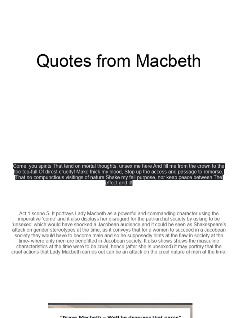 Quotes From Macbeth | Download Free PDF | Macbeth