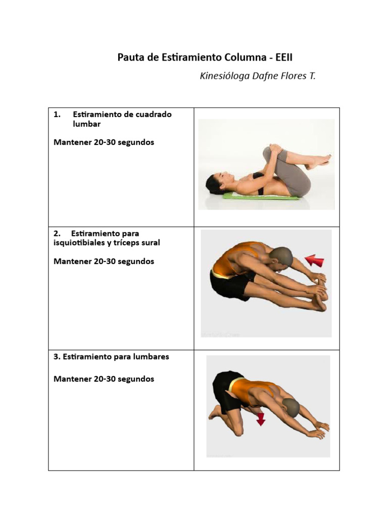 Pauta de Estiramiento EEII | PDF