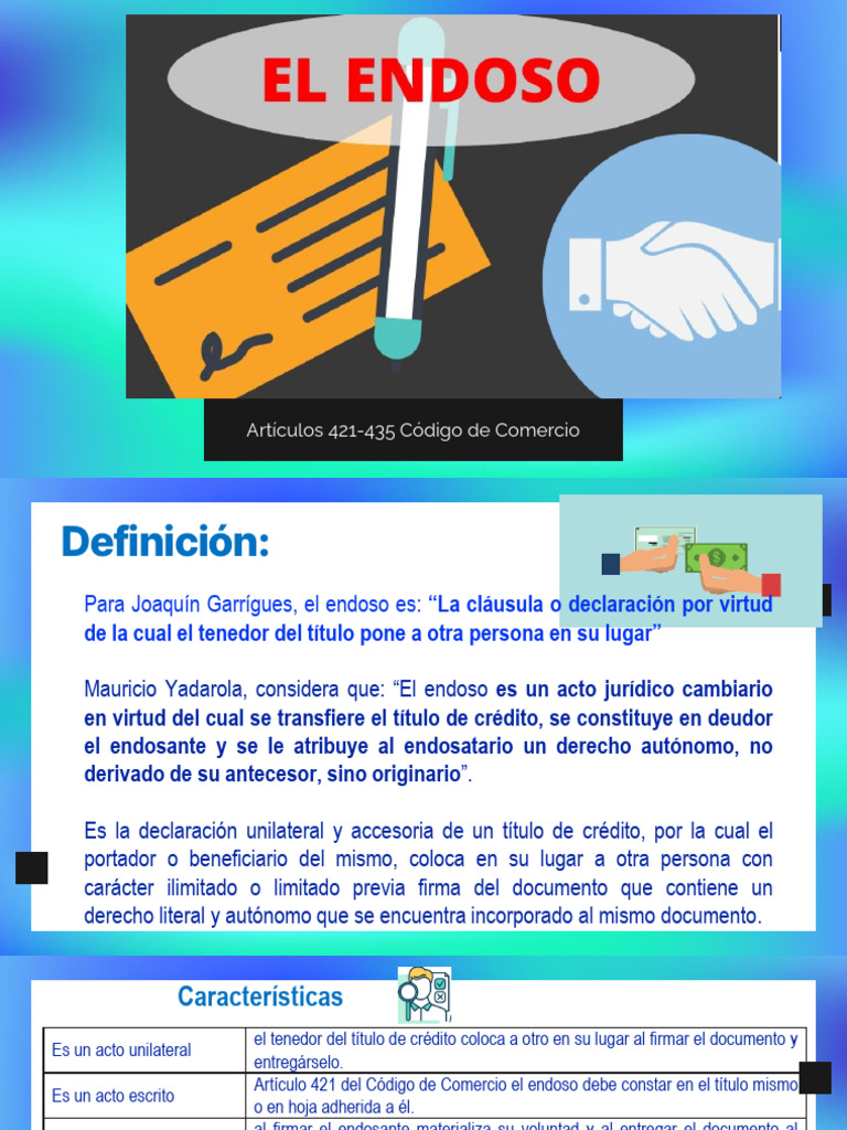 El Endoso | PDF | Instrumento negociable | Derecho privado