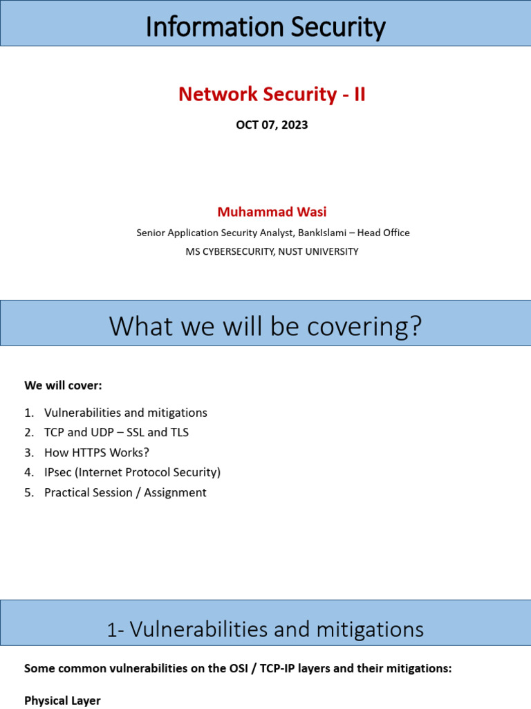 07-Class - Network Security II - Information Security | PDF | Transport ...
