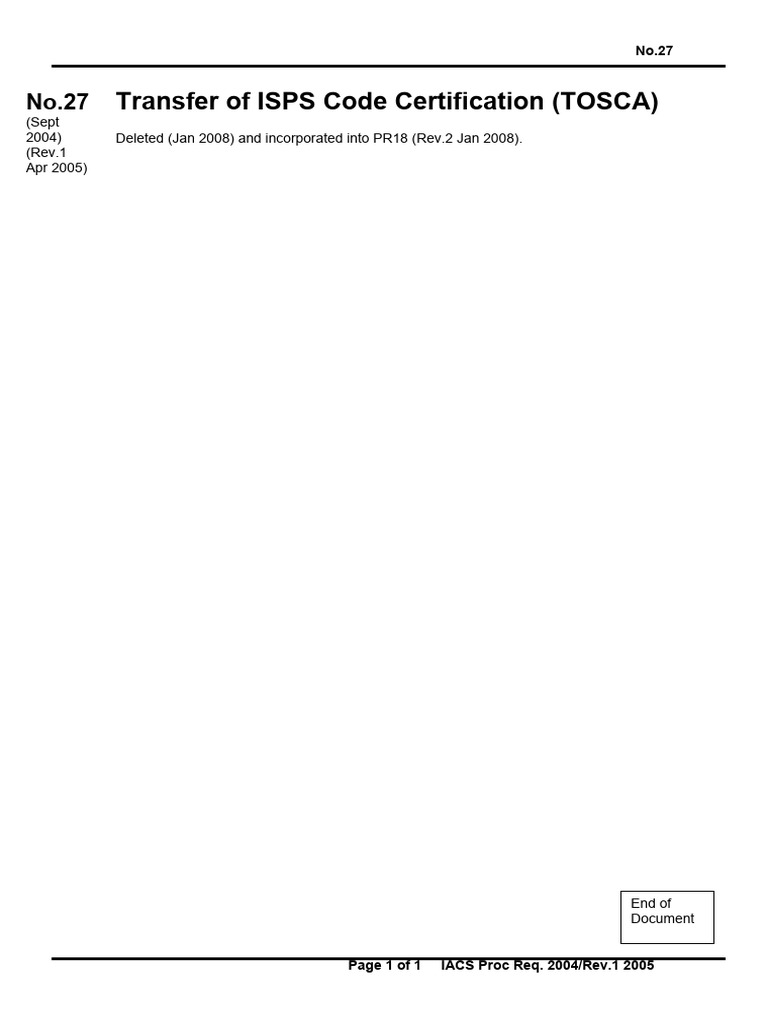 ISPS Code Certification Update | PDF
