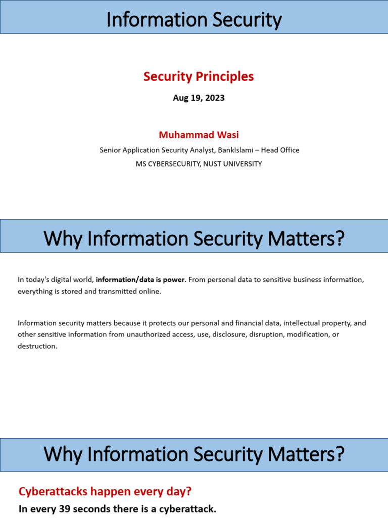 Day-01-Information Security | PDF | Information Security | Security