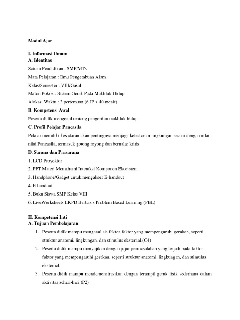 Modul Ajar PPI Contoh | PDF | Pengembangan Diri